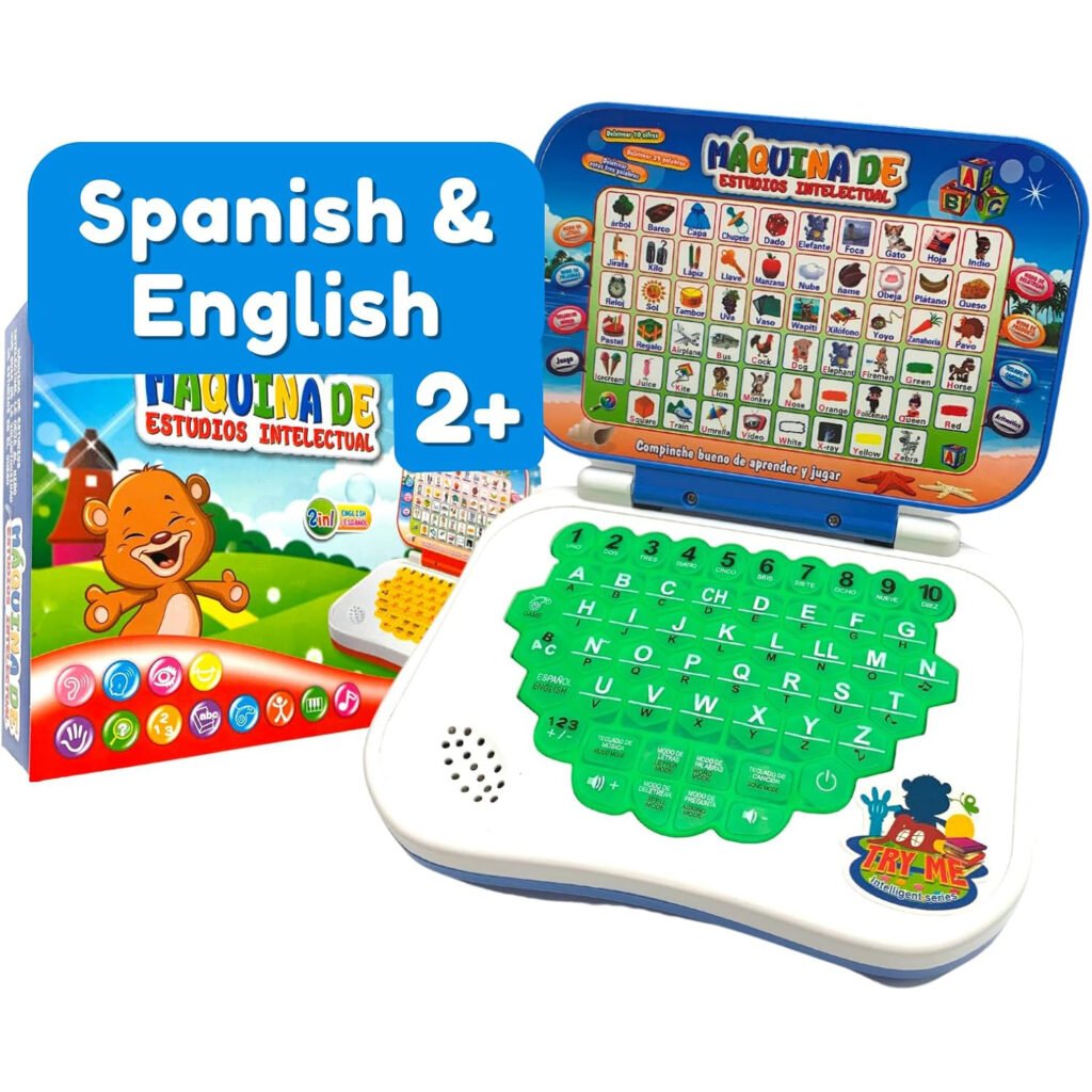 ZEENKIND Spanish & English Laptop Toy with Bilingual Learning and Music ...