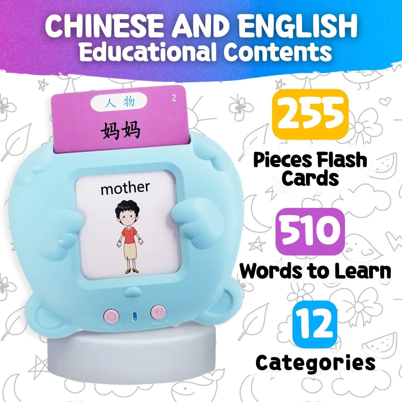 ZEENKIND Chinese & English Talking Flashcards for Kids with 510 ...