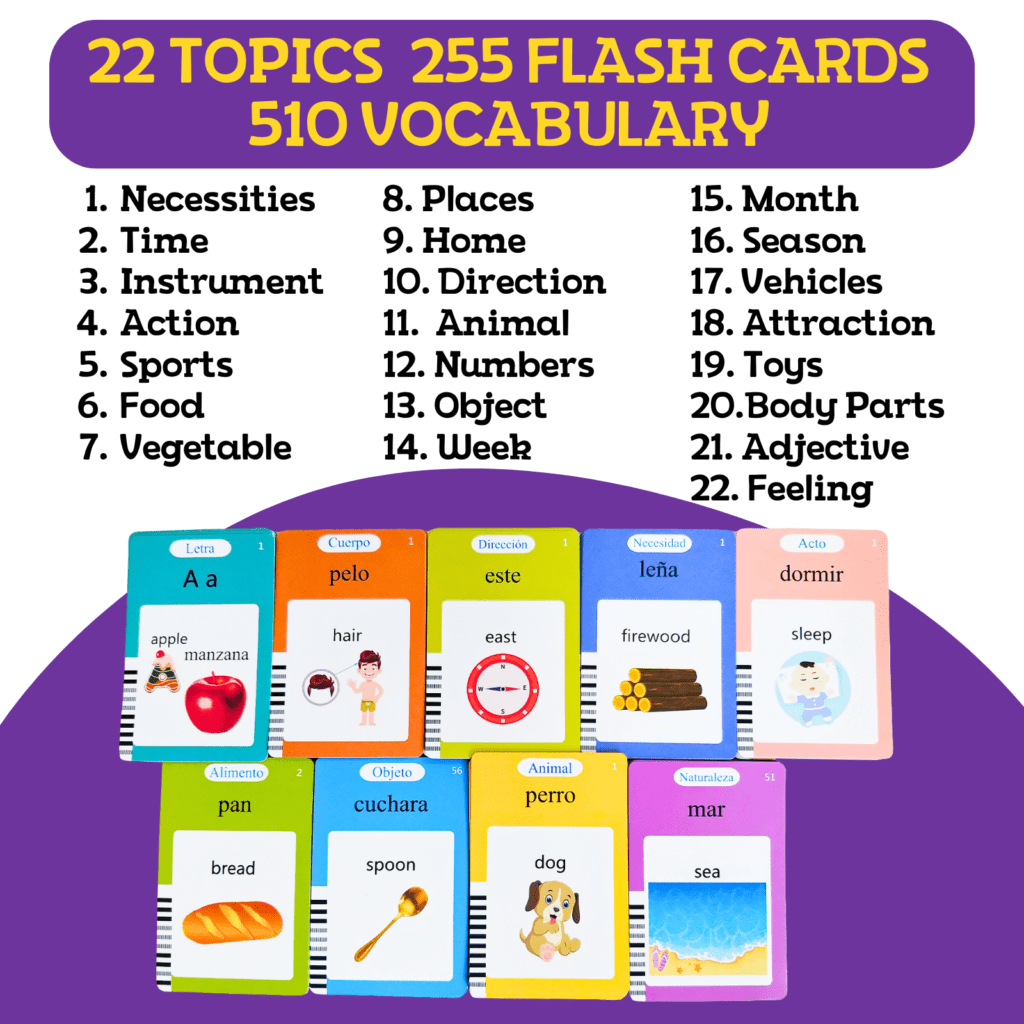 ZEENKIND Spanish & English Talking Flashcards for Kids with 510 ...