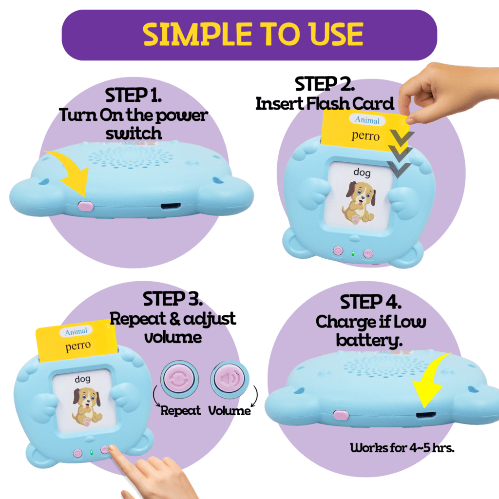 ZEENKIND Spanish & English Talking Flashcards for Kids with 510 ...