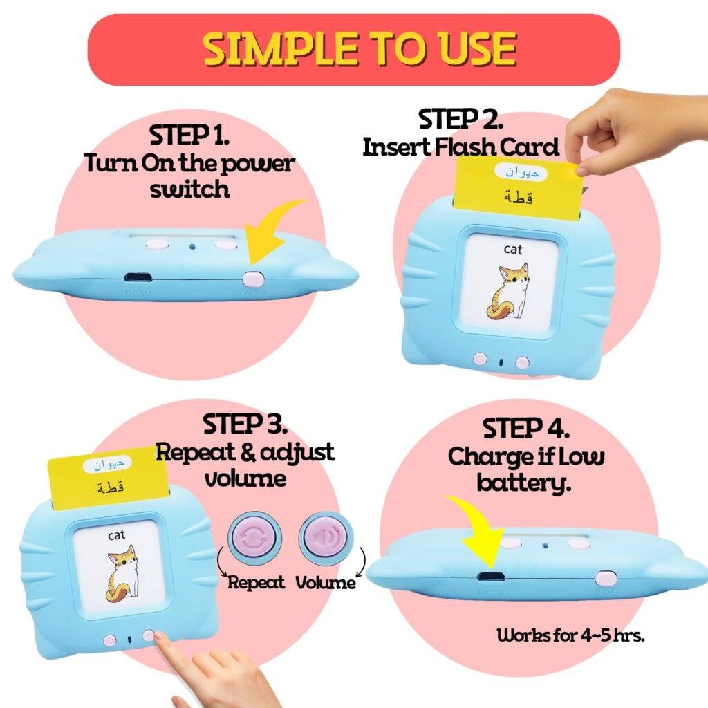 ZEENKIND Arabic & English Talking Flashcards for Kids with 510 ...