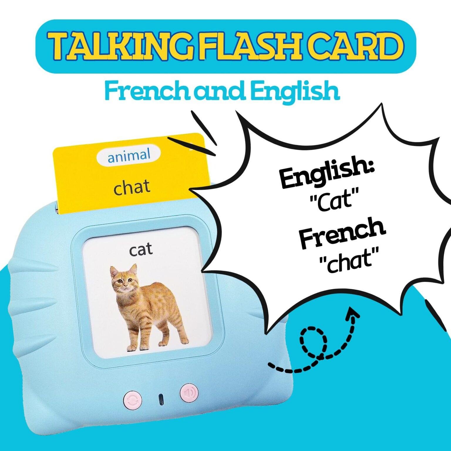 ZEENKIND French & English Talking Flashcards for Kids with 510 ...