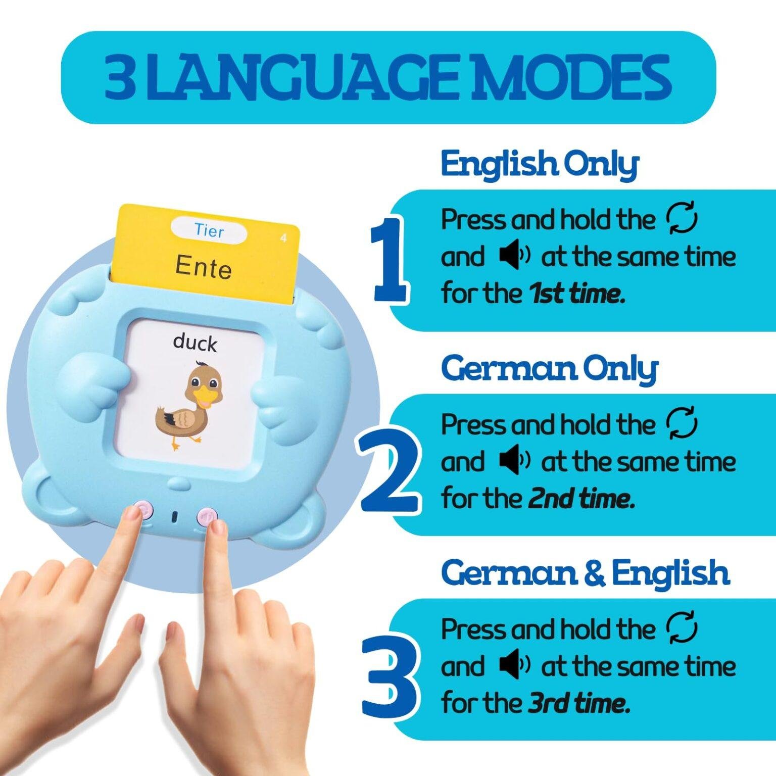 ZEENKIND German & English Talking Flashcards for Kids with 510 ...